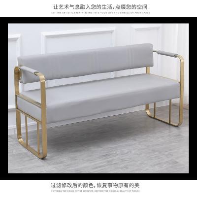 China Moderne woonkamermeubilair Sofa Set met enkel leer lange bank en metalen sectie Te koop