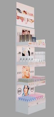 Cina Supporto per l'esposizione di cosmetici moderni a doppio lato con poster e ruote in vendita