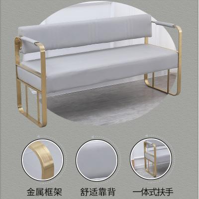 China Moderne woonkamermeubilair Sofa Set met enkel leer lange bank en metalen sectie Te koop