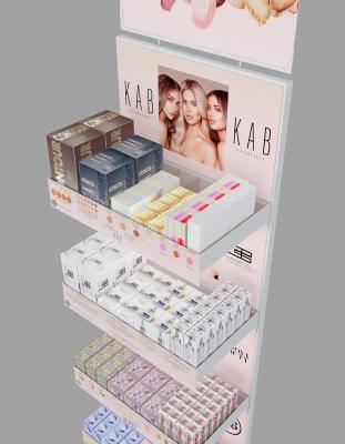 Cina Supporto per l'esposizione di cosmetici moderni a doppio lato con poster e ruote in vendita
