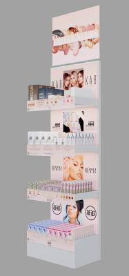 Cina Supporto per l'esposizione di cosmetici moderni a doppio lato con poster e ruote in vendita