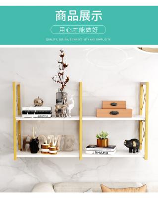 China 2 Tiers Gouden Houten Drijvende Wand Montage Planken voor Slaapkamer Maan Nordic Wandplank Te koop