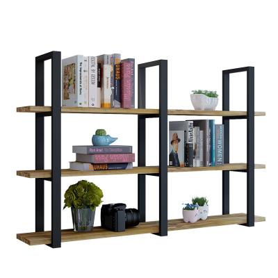 China Estantes de montaje de pared de metal y bambú multiusos para el salón en venta