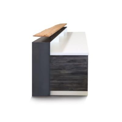 China Contador de facturación en forma de L de madera para recepción de oficina Diseño personalizado en venta