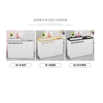 China Retailer Shops Reception Counter with Wooden Checkout Store Counters and Front Simle Desk for sale