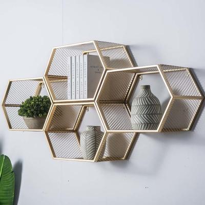 Cina Modello contemporaneo Metallo Scaffale a parete esagonale per il deposito a muro in vendita