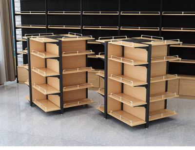 China Livingroom Furniture Wooden Store Shelves Display Racks Stand Metal Promotions Display for sale