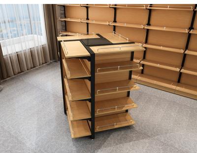 China Livingroom Furniture Wooden Store Shelves Display Racks Stand Metal Promotions Display for sale
