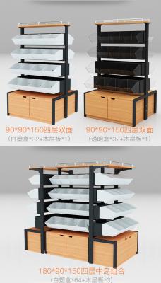 Cina Scaffalatura di display in legno a strato opzionale Scaffalatura a gondola per dolci e dolci moderni in vendita