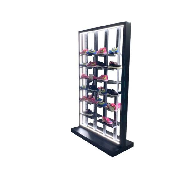 Rack per scarpe a LED in acciaio inossidabile Display per negozi di scarpe in stile mobili domestici