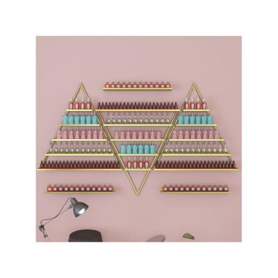 China Supermarket High Grade Cold-rolled Sheet Triangle Finger Oil Nail Polish Rack Display for sale