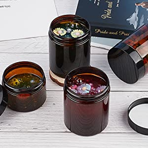 amber plastic jars 4 oz
