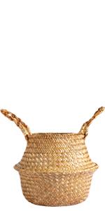 artificial plant tree ceramic planter pot wood plant stand seagrass basket