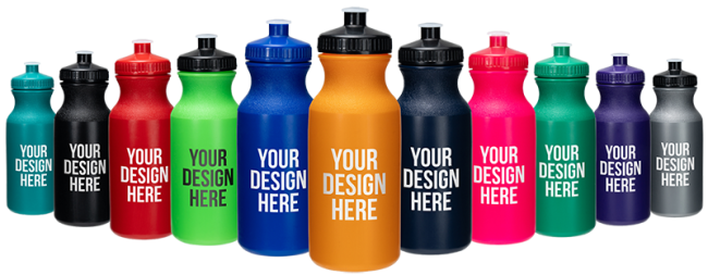 Several water bottles