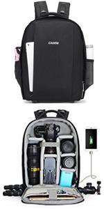 CADeN D10 Large Laptop Camera Backpack Black
