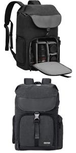 CADeN M8 Black Canvas Camera Backpack