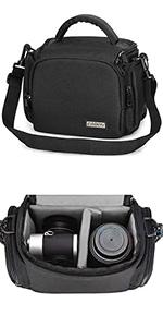 CADeN D11 Small Black Camera Sling Bag Compact