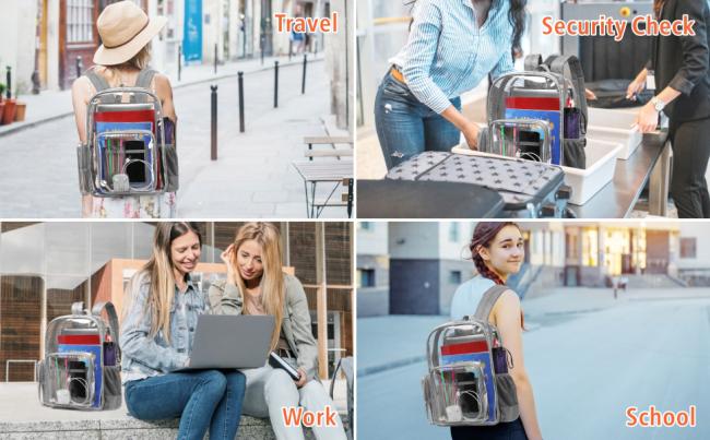 clear backpack grey