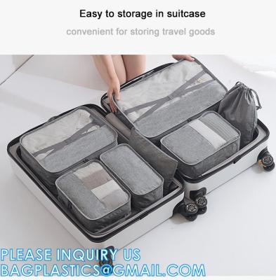 Cina Portable Set Packing Cubes Luggage Travel Organizer Storage For Travel With Shoe Bag And Toiletry Bag in vendita