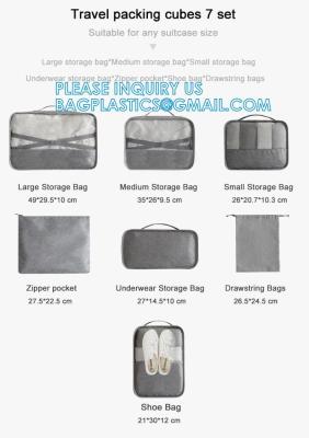 Cina Packing Cubes Travel Luggage Organizers With Laundry Bag,Shoe Bag And Toitetrybag, Luggage For Carry On Suit in vendita