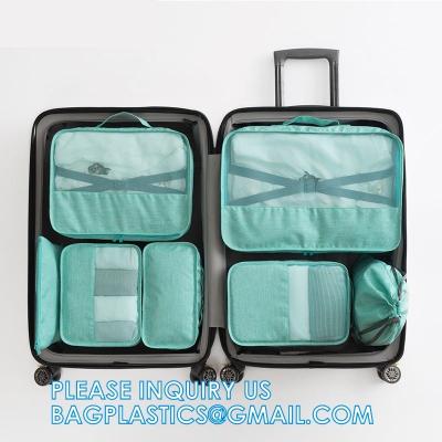 Cina Packing Cubes Travel Luggage Organizers With Laundry Bag,Shoe Bag And Toitetrybag, Luggage For Carry On Suit in vendita
