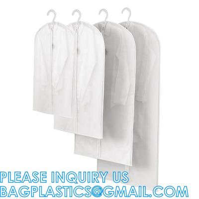 Cina Translucent Clothes Are High Quality And Dustproof Recycled Poly Custom Hanging Garment Cover Bag White in vendita