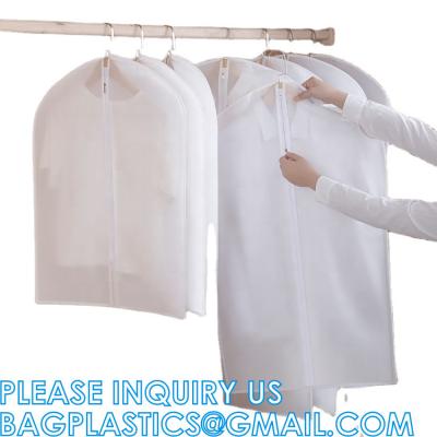 Cina Translucent Clothes Are High Quality And Dustproof Recycled Poly Custom Hanging Garment Cover Bag White in vendita