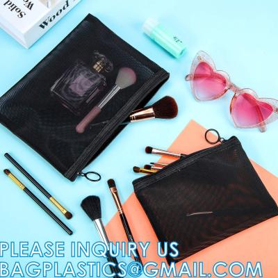 Cina Mesh Makeup Cosmetic Bag Portable Travel Organizing Zipper Pouch Toiletries Pouches Home Office Accessories in vendita