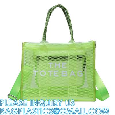 Cina Wholesale Summer Clear Mesh PVC Beach Bags Transparent Design Tote Bags Women Luxury Handbags For Outdoor in vendita