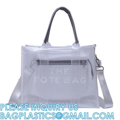 Cina Wholesale Summer Clear Mesh PVC Beach Bags Transparent Design Tote Bags Women Luxury Handbags For Outdoor in vendita