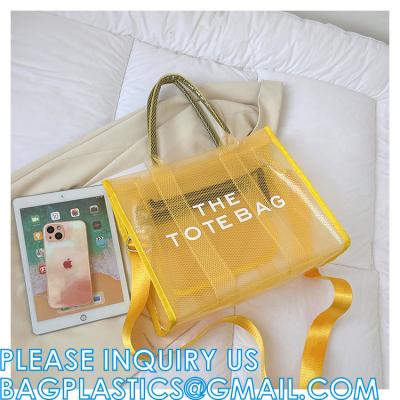 Cina Wholesale Summer Clear Mesh PVC Beach Bags Transparent Design Tote Bags Women Luxury Handbags For Outdoor in vendita