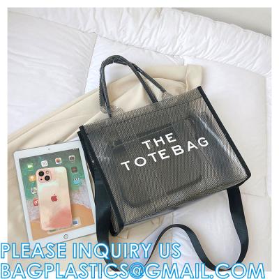 Cina Wholesale Summer Clear Mesh PVC Beach Bags Transparent Design Tote Bags Women Luxury Handbags For Outdoor in vendita
