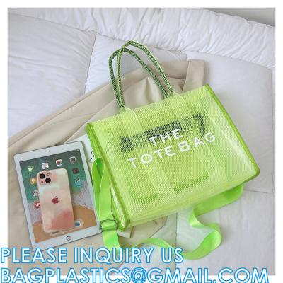 Cina Wholesale Summer Clear Mesh PVC Beach Bags Transparent Design Tote Bags Women Luxury Handbags For Outdoor in vendita