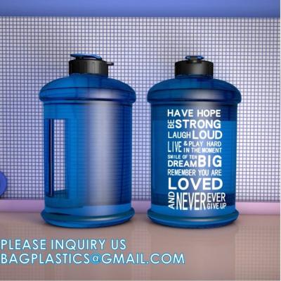 China Gallon Water Bottle With Time Marker BPA Free, Motivational Large Water Jug Leak Proof Huge Water Container for sale