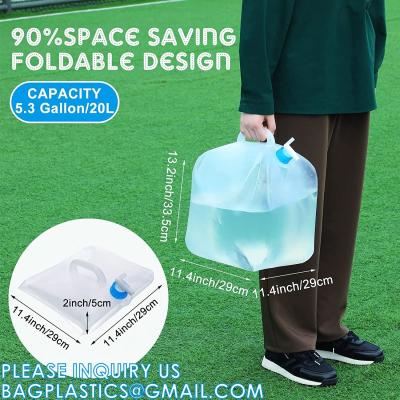 Cina 5L 10L 15L 20l Foldable And Portable Outdoor Sports Camping Hiking Gallon Water Carrier Collapsible Container in vendita
