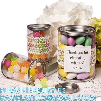 Cina Plastic Tin Cans, For Crafts, Decorating, Baby/Wedding Shower Decor, Quart Size Clear Plastic Paint Cans in vendita