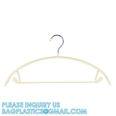 Cina Garment Usage Custom Thick Bulk Space Saving Ivory Rubber PVC Coated Body Metal Coat Cloth Hanger With PVC Bar in vendita