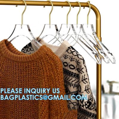 Cina Boutique Plastic Hanger OEM Brand Fashion Adult Coat Garment Display Plastic Gold Hangers in vendita