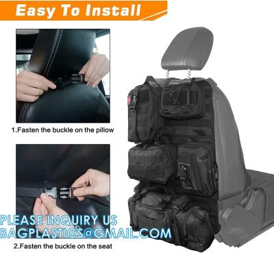 Cina Universal Tactical Seat ​Back Organizer Vehicle Molle Panel Organizer Storage Bag With Detachable Molle Pouch in vendita