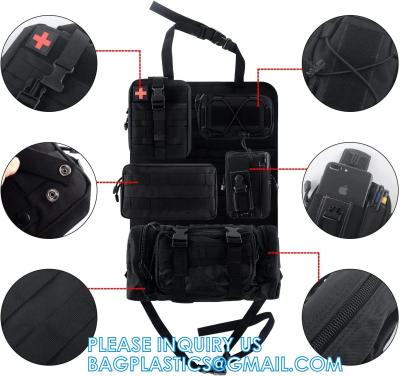 Cina Universal Tactical Seat ​Back Organizer Vehicle Molle Panel Organizer Storage Bag With Detachable Molle Pouch in vendita
