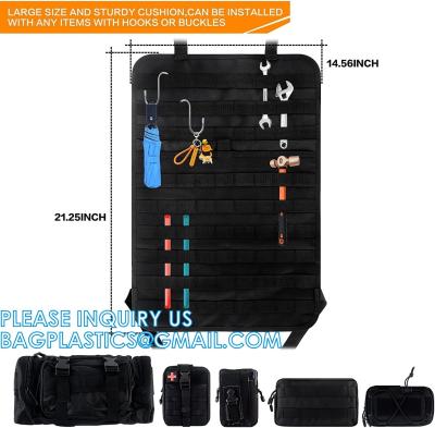 Cina Universal Tactical Seat ​Back Organizer Vehicle Molle Panel Organizer Storage Bag With Detachable Molle Pouch in vendita