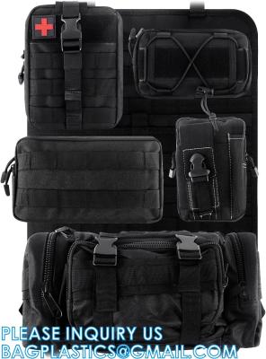 Cina Universal Tactical Seat ​Back Organizer Vehicle Molle Panel Organizer Storage Bag With Detachable Molle Pouch in vendita