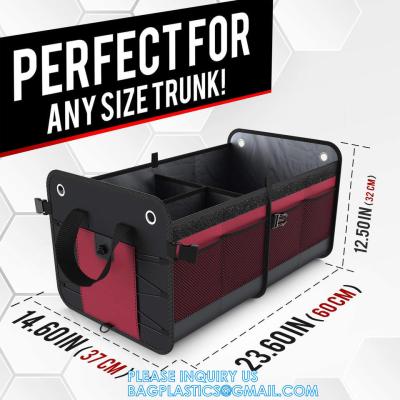 China Trunk Organizer Foldable Car Storage Boxes Car Storage Bag, Organizer Multi-Compartment Collapsible Trunk storage for sale