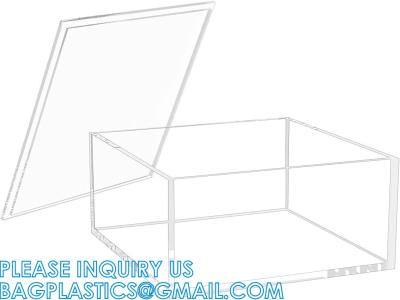 Cina Clear Cube Display Case, Multi-Purpose Box Square Container, Decorative Acrylic Box with Lid, Stackable in vendita