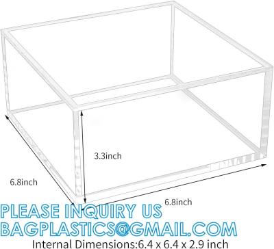 Cina Clear Cube Display Case, Multi-Purpose Box Square Container, Decorative Acrylic Box with Lid, Stackable in vendita
