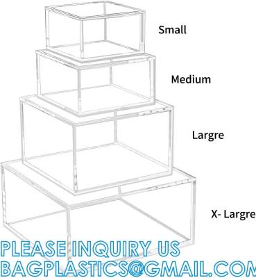 Cina Clear Cube Display Case, Multi-Purpose Box Square Container, Decorative Acrylic Box with Lid, Stackable in vendita