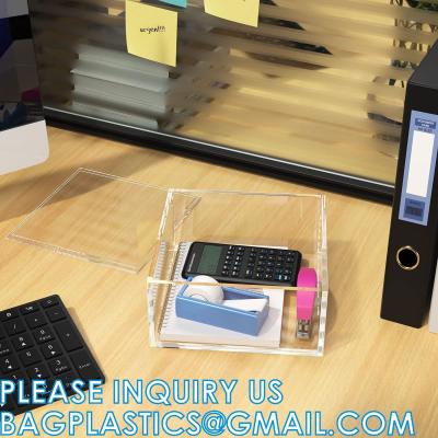 Cina Clear Cube Display Case, Multi-Purpose Box Square Container, Decorative Acrylic Box with Lid, Stackable in vendita