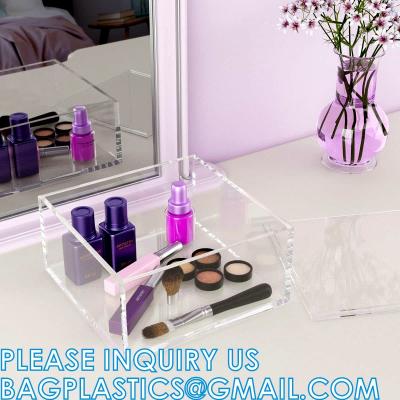 Cina Clear Cube Display Case, Multi-Purpose Box Square Container, Decorative Acrylic Box with Lid, Stackable in vendita