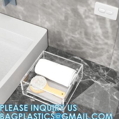 Cina Clear Cube Display Case, Multi-Purpose Box Square Container, Decorative Acrylic Box with Lid, Stackable in vendita
