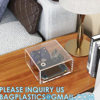 Cina Clear Cube Display Case, Multi-Purpose Box Square Container, Decorative Acrylic Box with Lid, Stackable in vendita